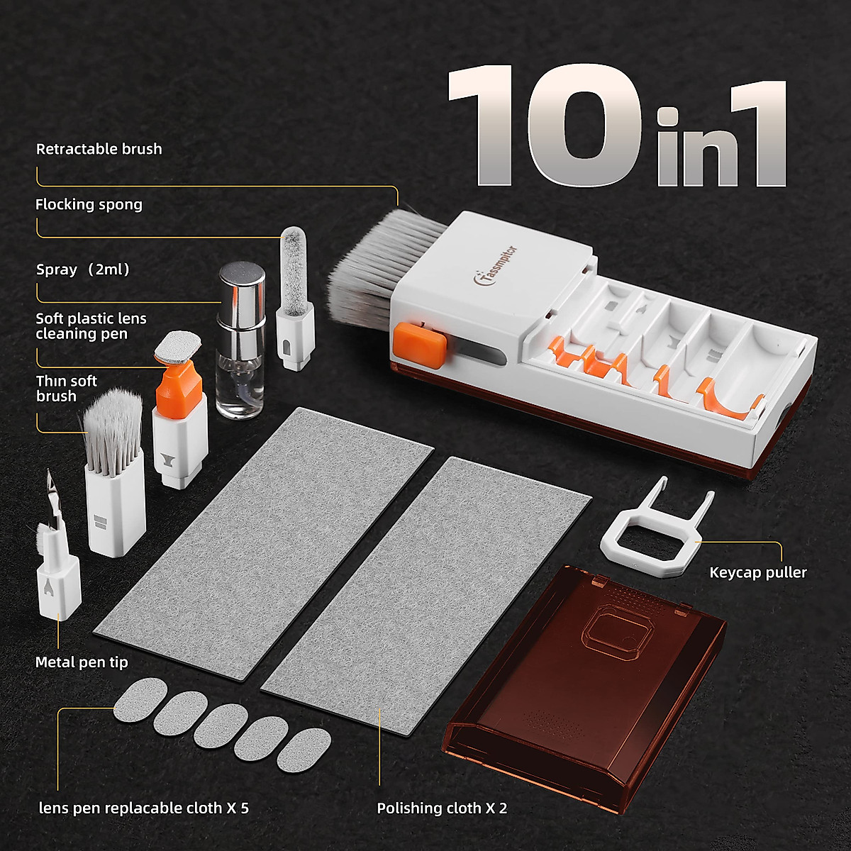 Electronics Cleaning Kit for Laptop - Screen Keyboard of Phones, 10 in 1 Cleaner Tool, Keyboard Dust Cleaning Brush with Putty for PC TV Phone Computer with Patent