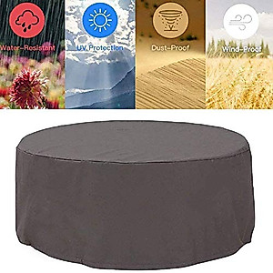 QIAOH Garden Furniture Covers Waterproof Round 76x36in, Patio Set Cover Waterproof, Table Chair Set Covers, Anti-Fading Cover for Outdoor Furniture Set