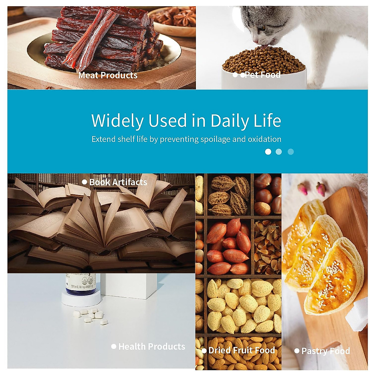 110 Packs 100CC Food Grade Oxygen Absorbers (10 Packs in Individual Vacuum Bag, 11x Packs of 10) Oxygen Absorbers for Food Storage, Oxygen Packet for Long Term Food Freshness (100CC(110-Pack))