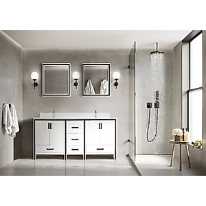 Bell+Modern Augustine 72 in W x 22 in D White Double Bath Vanity and White Quartz Top