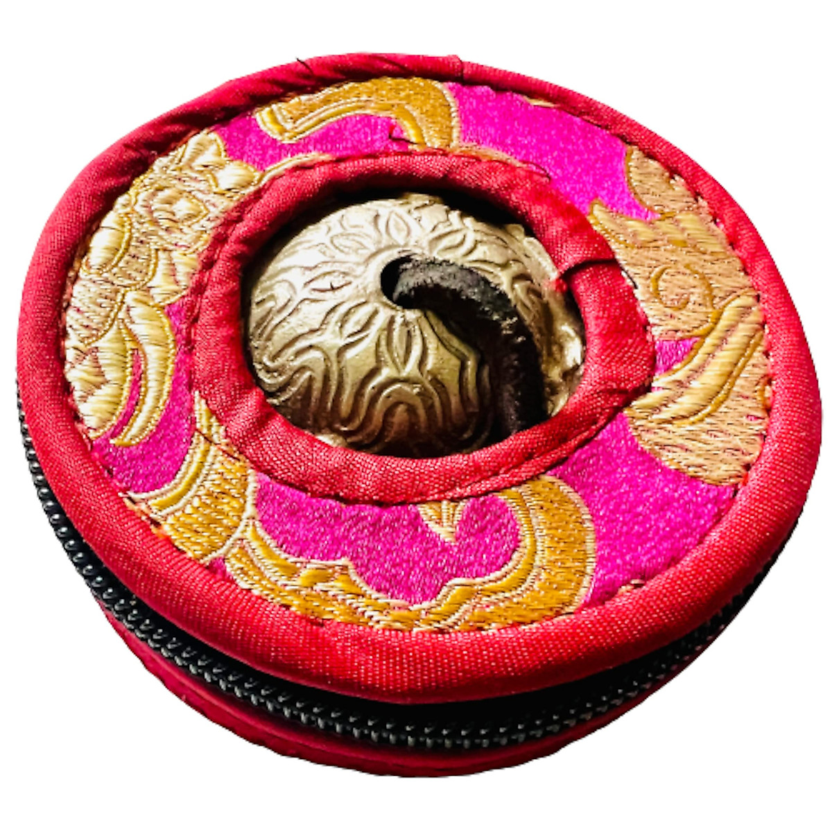 Tibetan Tingsha Meditation Bell - Meditation Chime Bells - Tingsha Cymbals With Hand Woven Cotton Bag- Tibetan Buddhist Meditation Yoga Bell Chimes (Om Mani Padme Hum Mantra) Handmade In Nepal