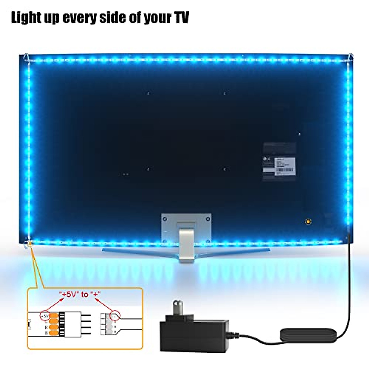 PANGTON VILLA Led Strip Lights 23ft for 85-100in TV, LED TV Backlight Kit with Remote - 16 Color 5050 LEDs Bias Lighting for HDTV