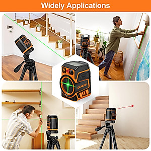 Olmlmo 2 in 1 Laser Level Self Leveling/Laser Tape Measure, 265ft/85m Laser Distance Meter-65ft/20m Laser Level Line, IP54, 360° Magnetic Base, Pulse Mode,Support Area, Volume, Pythagorean Measurement