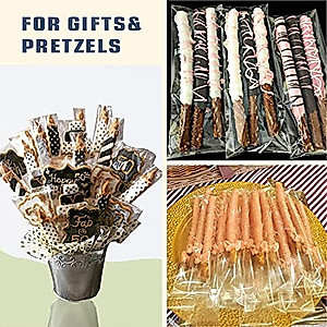 Voikinfo 100 pcs 3" x 11" Long Clear Resealable Cellophane Bags Self Sealing Treat Bags Cookie Bags with Adhesive Flap Gift Wrap Poly Bags Plastic Packaging 1.4 mil