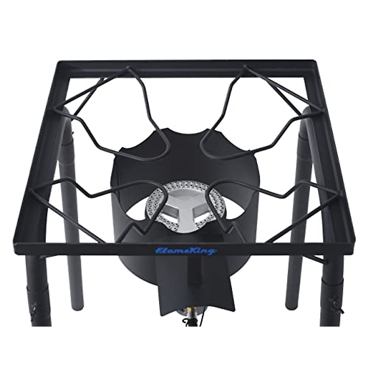 Flame King FK-100KSB Heavy Duty 100,000 BTU Propane Gas Single Burner Bayou Cooker Outdoor Stove for Home Brewing, Turkey Fry, Maple Syrup Prep, Cajun Cooking, 100K TALL, Black