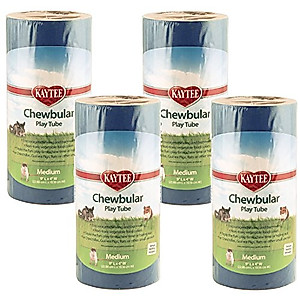 (4 Pack) Kaytee Chewbular Play Tube, Medium, Colors Vary