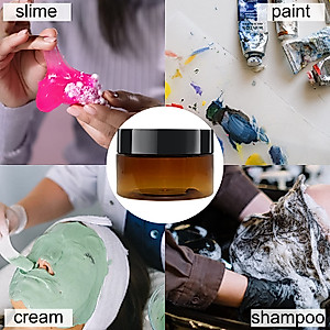 zmybcpack 24 Pack 2 OZ (60ml) Amber Plastic Jars With Lids, 12 Spatulas, A Pen, Labels - PET Storage Container for Cosmetic, Cream, Gel, Lotion-Beauty Travel Jars Plastic Slime Jars