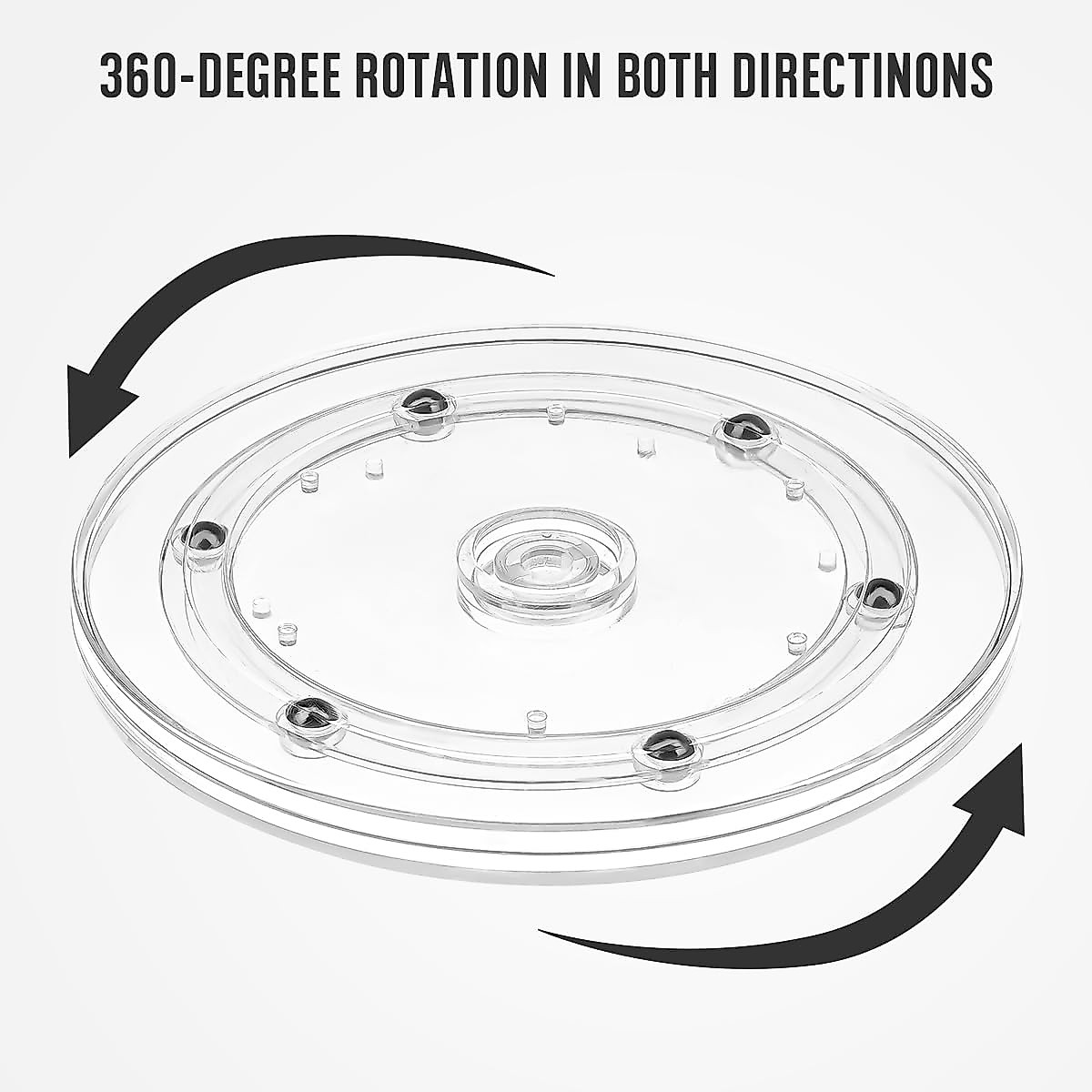 Kepfire 6 inch Clear Acrylic Lazy Susan Turntable Organizer Ball Bearing Revolving Display Base Kitchen Spice Rack Cake Makeup Table Decorating
