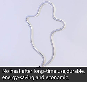 OSALADI 2pcs Halloween Neon Signs Light Ghost Bat Festival Decorative Bedside Lamp LED Table Neon Light for Bedroom Nursery Without Battery (White)