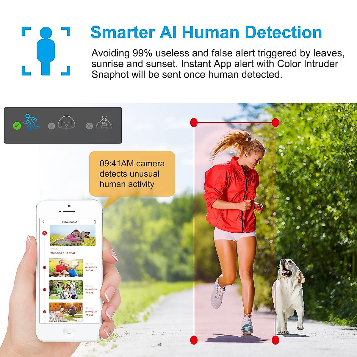 YESKAMO 5MP PoE Security Camera System, 4pcs Wired Outdoor Cameras with 12'' IPS Monitor, 8CH NVR with 2TB HDD for 24-7 Recording, Floodlight 2 Way Audio Spotlight, AI Human Detection