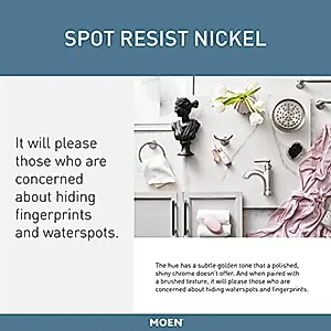 Moen Conway Spot Resist Brushed Nickel Bathroom Tub and Shower Trim Kit featuring Square Showerhead, Shower Handle, and Tub Spout, with Posi-Temp Valve Included, 82922SRN