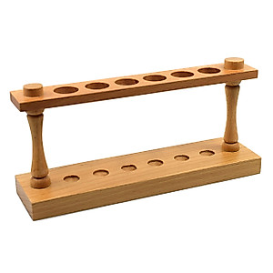 EISCO Wooden Test Tube Rack - Accommodates 6 Tubes, up to 22mm - 9.75" Wide - Premium Polished Wood Construction
