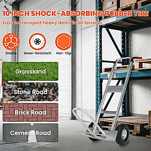 Oyoest Folding Hand Truck and Dolly,440 Lbs Capacity Portable Aluminum Luggage Cart with Telescoping Handle and Rubbers,Portable Dolly cart for Luggage/Personal/Travel/Mobile/Office Use.