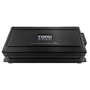 TORO TECH – MRx2, 110w x 2 RMS @ 4 Ohm – 150w x 2 RMS @ 2 Ohm Micro Sized Multi Channel Car Amplifier, Sound Quality Class D Design, Built-in Auto Sensing Turn-On, Full Range or Subwoofer Speaker