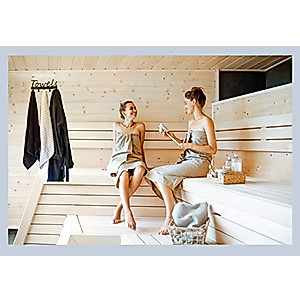 Spa Tender Outdoor /Indoor Towel Rack with 5 Towel Hooks is Wall Mounted.Black Metal,Rustproof and Waterproof Great for Pools and Hot Tubs Rack to Hang Your Bathroom Towels, Robes, Clothing (Black).