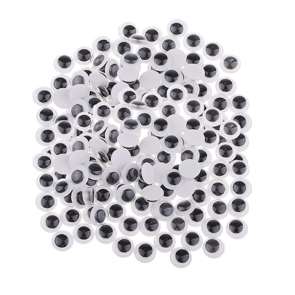 Baosity 400Pcs Bulk Wiggle Eye Round Plastic Clear Moving Eyes Wobbly Googly Adornments - 8mm, 10mm