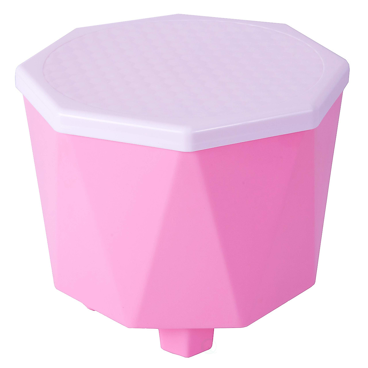 Basicwise Plastic 2 in 1 Storage Step Stool, Pink