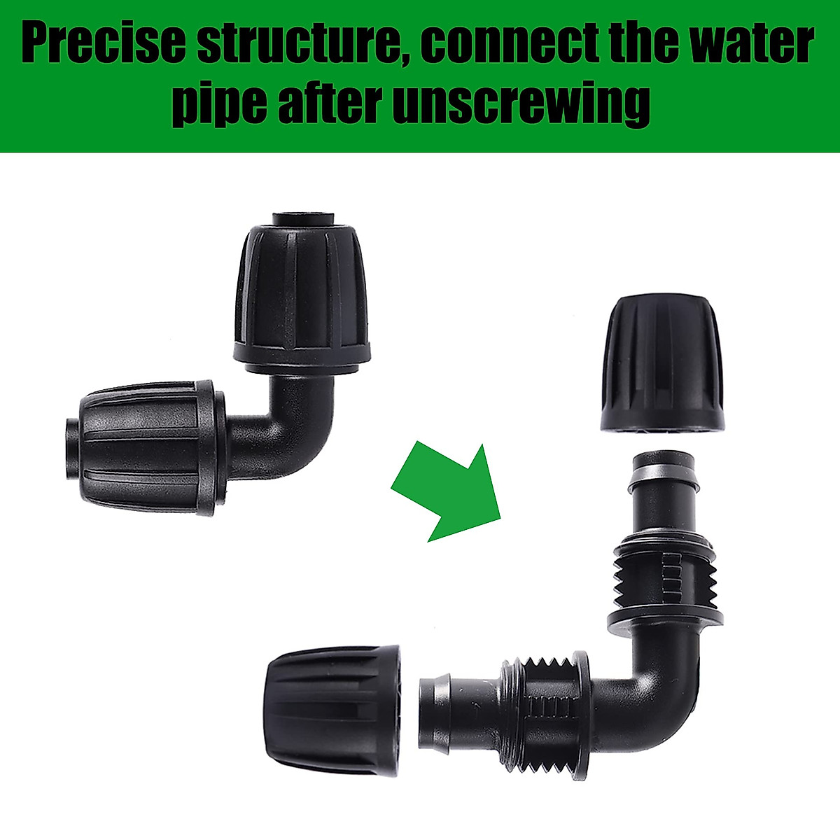 1/2 inch Irrigation Fittings Elbow Connectors For (1/2" ID x0.6-0.63" OD) 16mm Drip Tubing Barbed Connectors-10 Pcs/pack