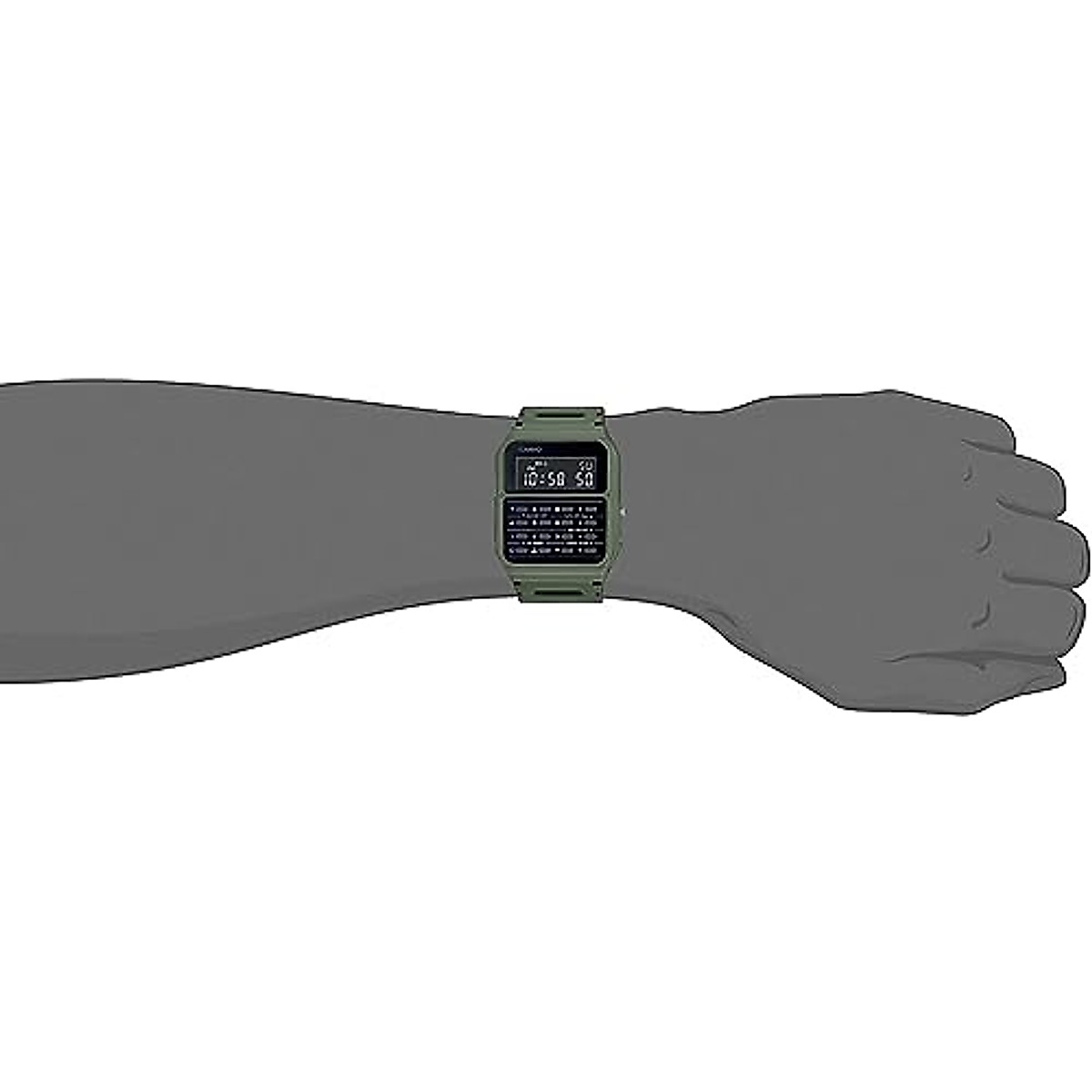 Casio CA-53WF-3B Calculator Green Digital Mens Watch Original New Classic CA-53, 43.2×34.4×8.2mm (CA-53WF-3BDF)
