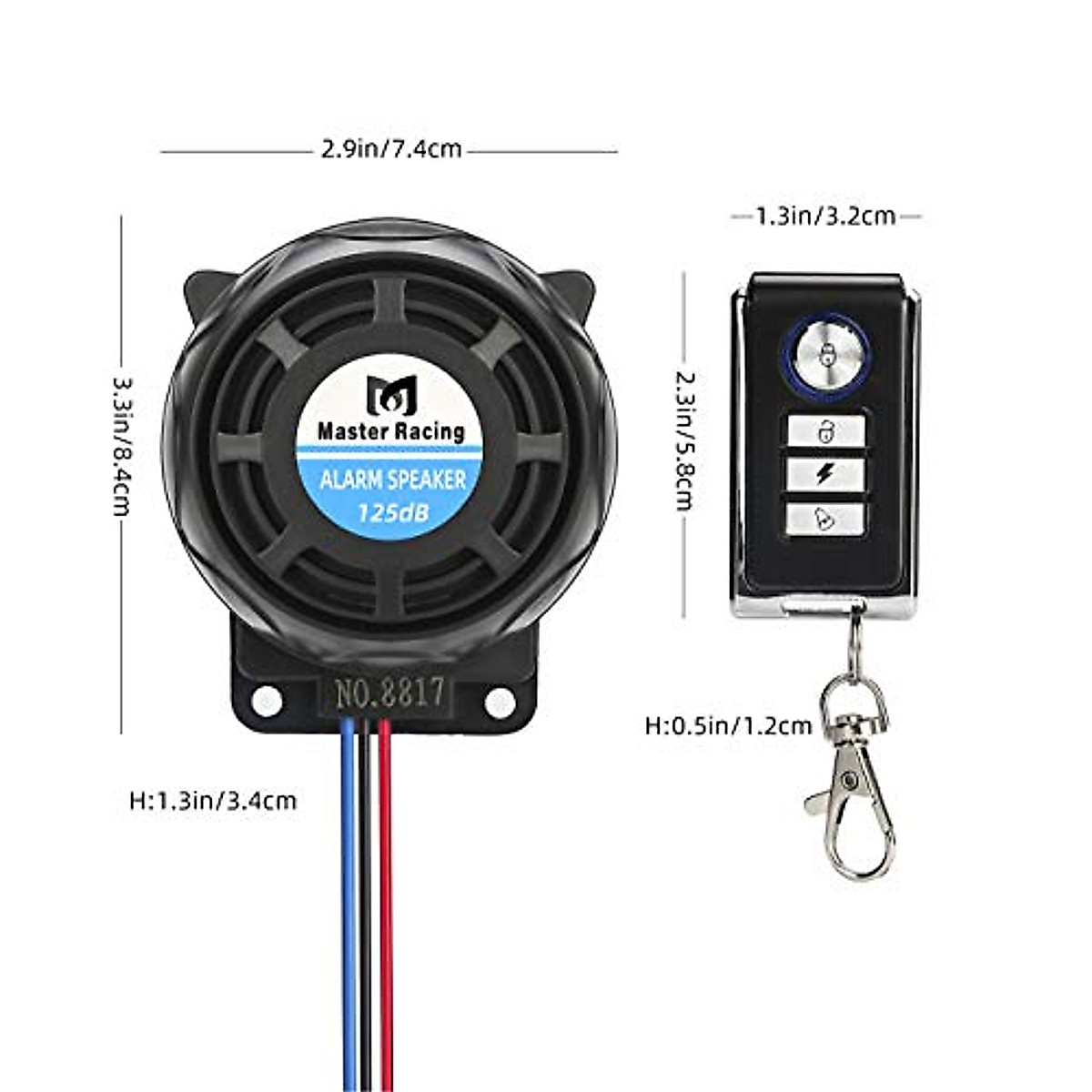 Rupse Motorcycle Wireless Alarm System Bicycle Car Anti Theft Security Burglar Double Remote Control Warner Horn Adjustable Sensitivity