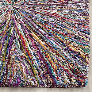 SAFAVIEH Nantucket Collection Area Rug - 5' x 8', Multi, Handmade Boho Abstract Burst Cotton, Ideal for High Traffic Areas in Living Room, Bedroom (NAN319A)