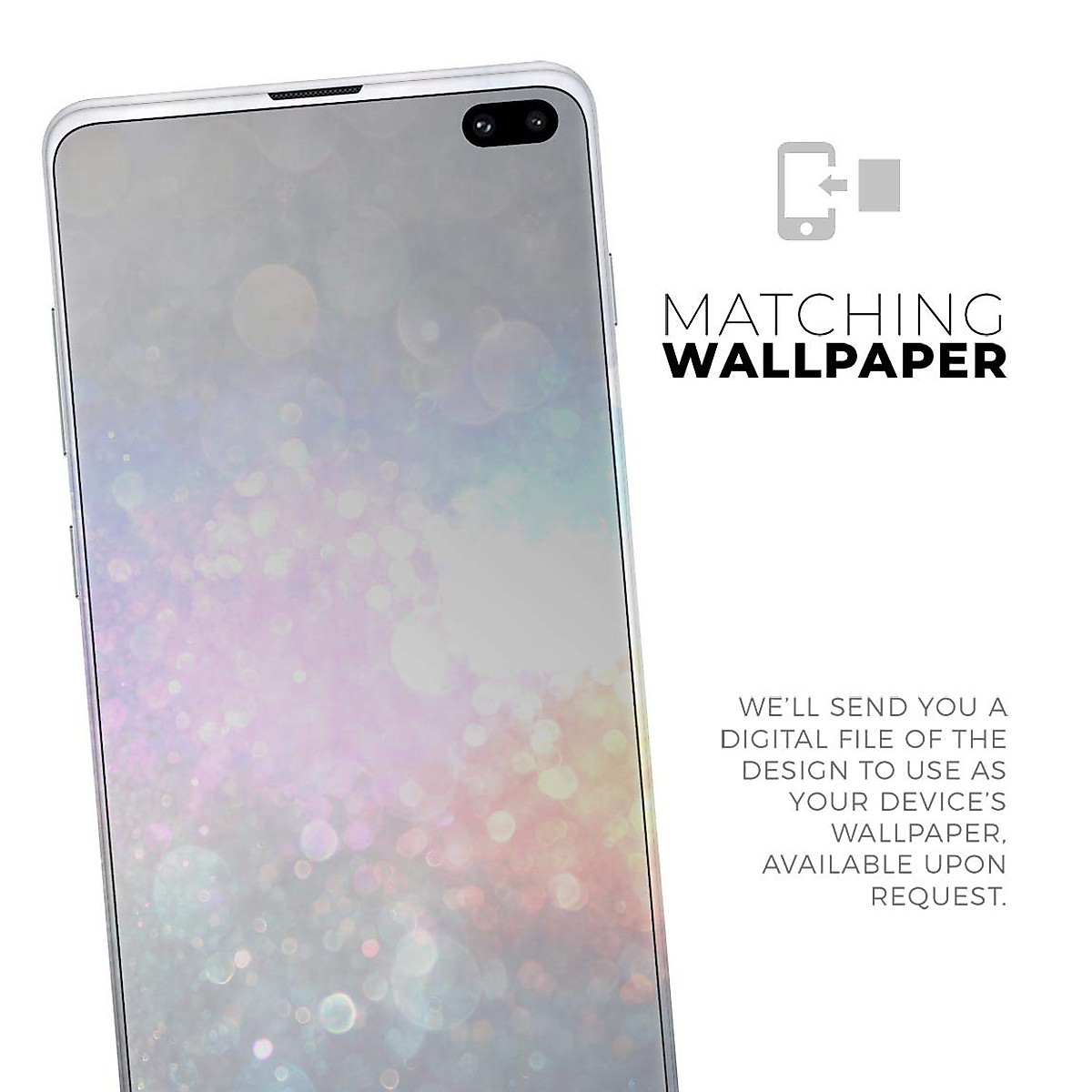 DesignSkinz unfocused Multicolor Glowing Orbs of Light Protective Vinyl Decal Wrap Skin Cover Compatible with The Samsung Galaxy S20 (Screen Trim & Back Glass Skin)