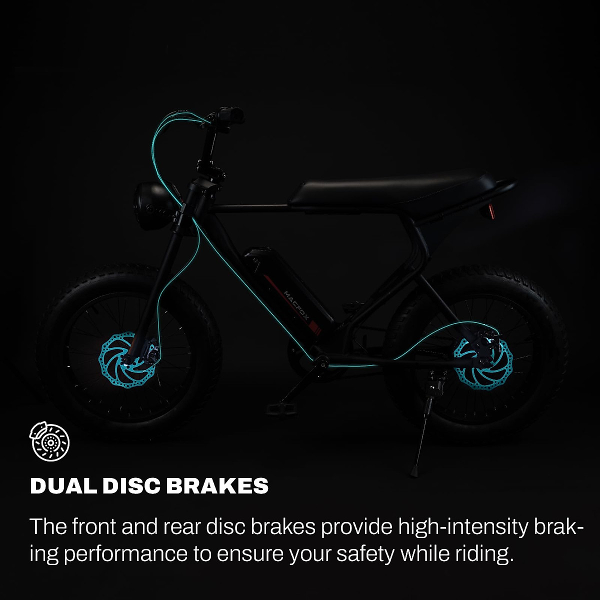 MACFOX Electric Bike for Adults, Ebike 500W/48V/10.4Ah, 20" Fat Tire Electric Bicycles Up to 20MPH & 40 Miles with Retro Motorcycle Design, Removable Battery, 50N.m Max Torque（Fenders）