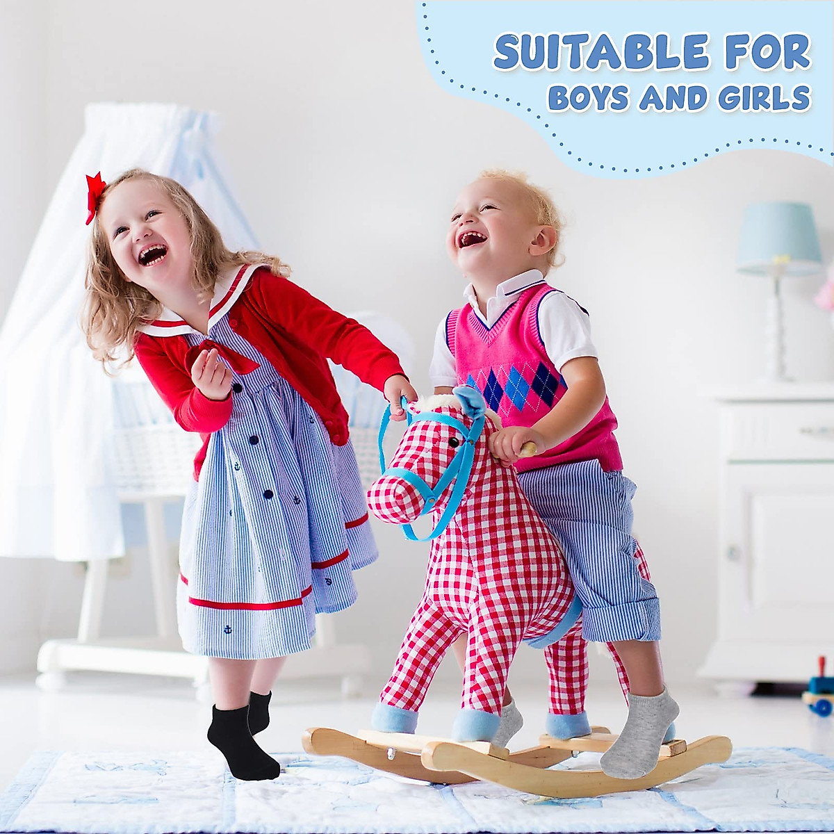 Handepo 50 Pairs Toddler Boys Socks, Low Cut Athletic Socks for Kids, Cotton & Polyester, S Size (2-4 yrs), Black, White, Gray