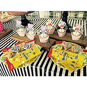 6 Pcs Disposable Black White Stripe Plastic Tablecloth, 108 Inch x 54 Inch Ractangle Tablecover, for Party, Dance and Picnic (Black White Stripe)