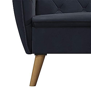 Novogratz Tallulah Memory Foam Futon, Blue Velvet,Width: 83",Depth: 33.5",Height: 32.5",2144679N