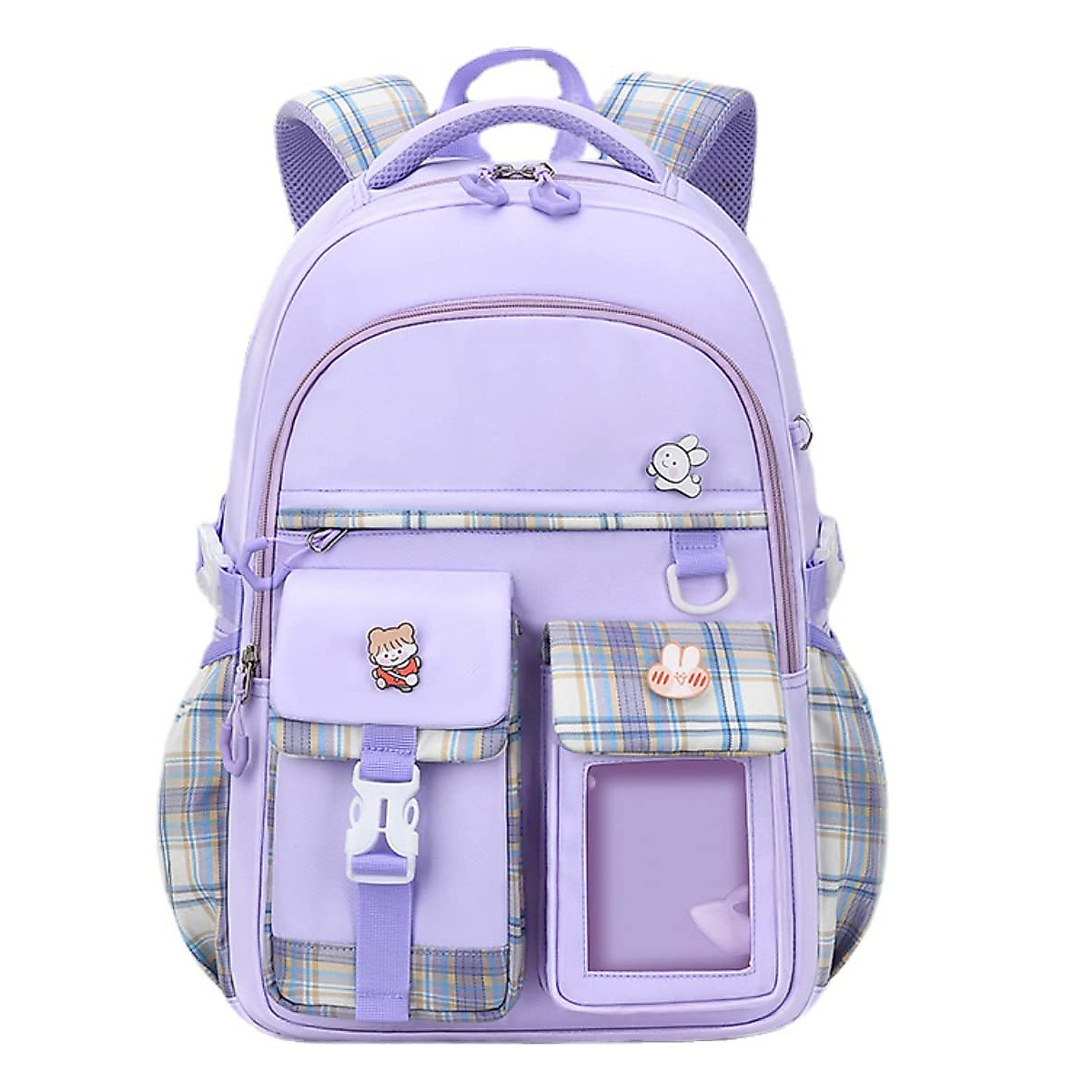 HUIHSVHA Kawaii Backpack, Cute Pink Large Capacity School Laptop Bag, Casual Travel Daypack Bookbag for Teens Girls Students