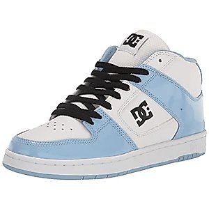 DC Women's Manteca 4 Mid Skate Shoe, Blue/White/Black, 6.5