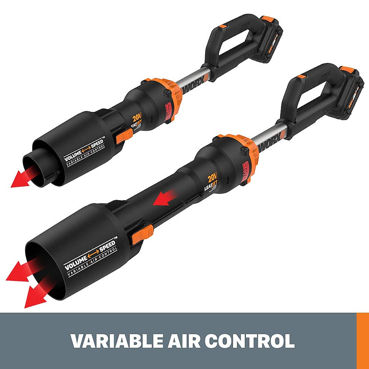 WORX Nitro WG543.9 20V Leaf Blower Cordless with Battery and Charger, Blowers for Lawn Care Only 3.8 Lbs., Cordless Leaf Blower Brushless Motor– Tool Only