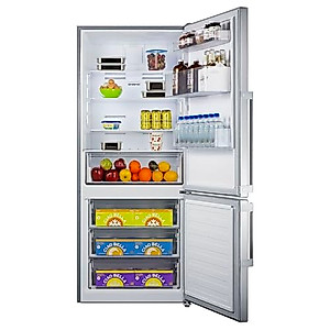 Summit FFBF283SS 28" Wide Bottom Freezer Refrigerator, 14 cu.ft, Stainless Steel Door, LED Lighting, ENERGY STAR Certified, Perfect for Apartments and Small Kitchen- Without Icemaker