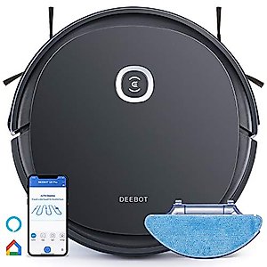 ECOVACS DEEBOT OZMO U2 Pro Robot Vacuum Cleaner 2 in1 Vacuum and Mop, Extra Pet Care Kit 800ml Large Dustbin & Tangle-Free Brush, Ideal for Pet Hair, No-Go Zones, 2.5Hrs Run Time, Voice / App Control…