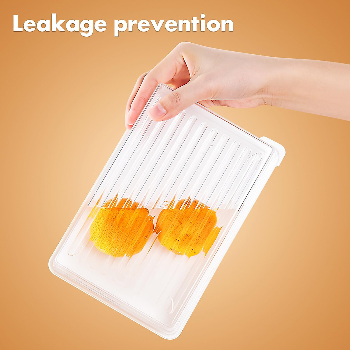 Luxshiny Bacon Storage Container for Fridge Bacon Holder 550ml Plastic Meat Saver Cold Cuts Cheese Keeper with Lid Freezer Storage Containers for Fruits Vegetables Meat Cookie 20x13.5x3.7CM