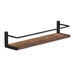 JOIN IRON Kitchen Wall Mount SpiceRack,Natural Wood Spice Rack Organizer for Cabinet, Hanging Spice Shelf for Kitchen Seasoning Organizer, Cabinet Organizer and Wall Storage (Country Rustic)