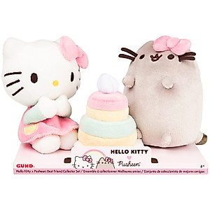 GUND Hello Kitty x Pusheen Best Friend Collector with Cake Set of 3 Plush, 4.5”