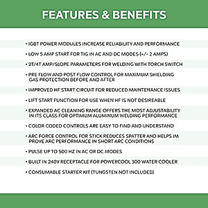 2021 PowerTIG 250EX AC/DC Pulse TIG Stick Welder, IGBT, 1 or 3 Phase 220v