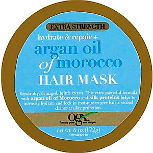 OGX Extra Strength Hydrate Repair + Argan Oil of Morocco Hair Mask Deep Moisturizing Conditioning Treatment, Citrus, 6 Ounce