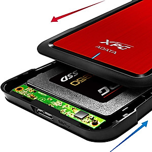 XPG EX500 Tool-Free SATA III USB 3.1 External Enclosure for Hard Drive and Solid State Drive (AEX500U3-CRD)