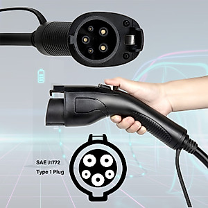 7KW 32Amps Level 2 EV Charger Station with 30TF Cable NEMA 14-50, 220-240V Input J1772 Plug Swipe Card Charging for Most Evs