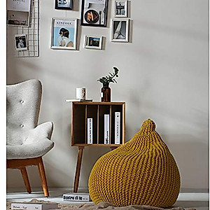 GYDJBD Modern Cartoon Style Lazy Sofa, Woven Wool Knitted Fabric, Single Fabric Sofa, Cute Beanbag Sofa