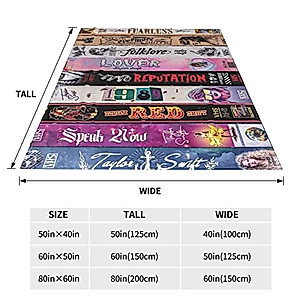 Taylor Singer Swift Throw Blanket Taylor Singer Swift Music Album Cover Blanket Plush Super Soft All-Season Blanket Throw Blanket for Bedroom Bed Living Room Sofa Couch 60x50 Inches