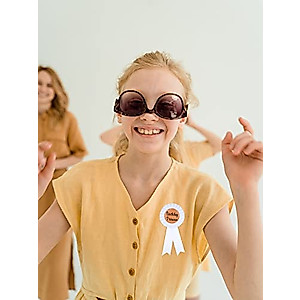 Birthday Girl Award Ribbon,Satin Fabric Birthday Women Tinplate Badge Pin,Happy Birthday Queen Party Button Pins,Princess Brooches (White - Rose Gold)