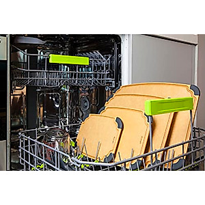 Elihome Essential Series 2-in-1 Bundle, Wood Fiber Kitchen Cutting board, Dishwasher Safe, Knife Friendly, Juice Grooves, Non-Porous,Non-slip Feet,Reversible, BPA Free