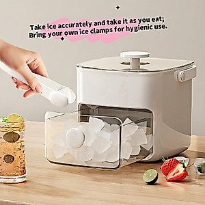 Portable Ice Maker, Countertop Ice Cube Machine with Clear Window, White