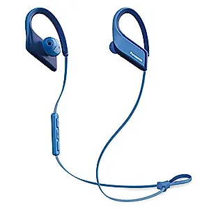 PANASONIC Wings Sport Headphones are Ultra-Light Wireless Bluetooth Sport Earbud 3D Flex Sport Clips with Microphone and Call/Volume Controller, IPX5 Rated Water-Resistant - RP-BTS35-A (Blue)