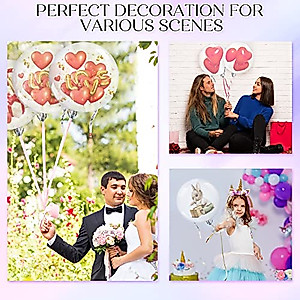 40 Pack Valentine‘s Day Large Clear Balloons for Stuffing Pre Stretched Extra Wide Mouth Bobo Balloons Fillable Helium Transparent Balloon for Birthday Wedding Party(21 Inch Inflated)