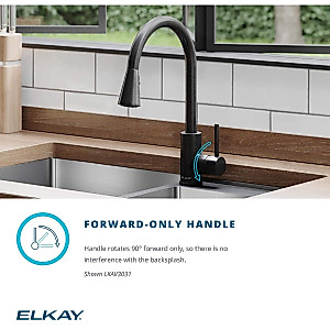 Elkay LKAV3031LS Avado Single Hole Kitchen Faucet with Pull-down Spray and Forward Only Lever Handle, Lustrous Steel